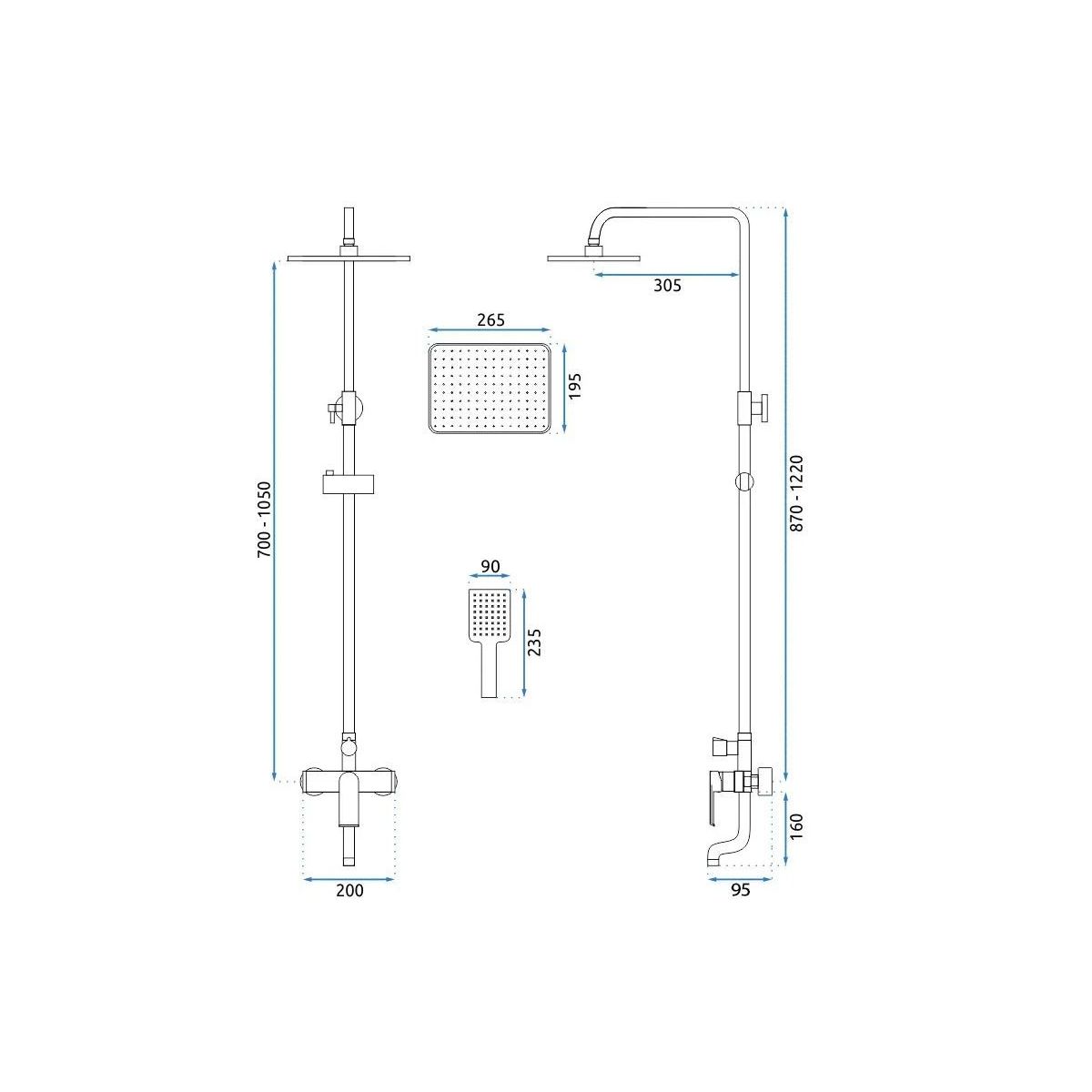 Rea Hass zuhany készlet fal trópusi zuhany opcióval arany REA-B9972 ...